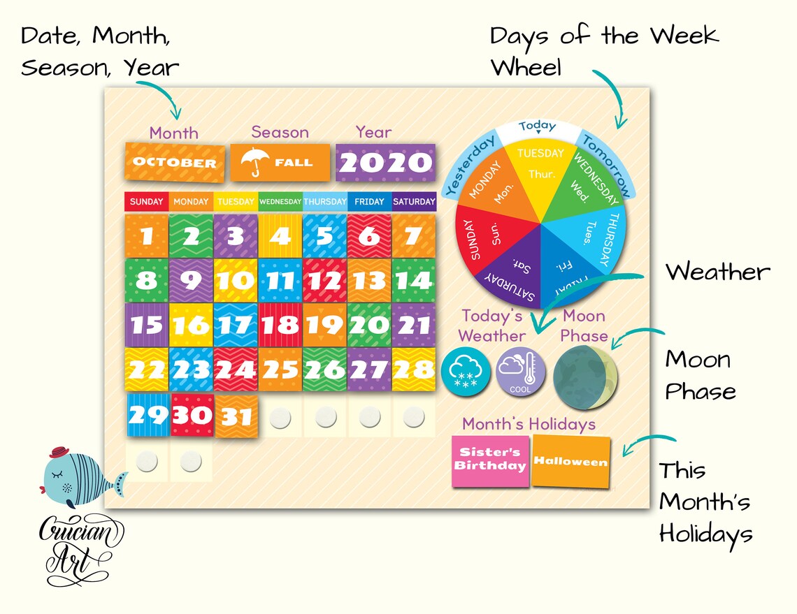 Circle Time Perpetual Calendar. Printable Circle Time Kindergarten, Pre ...