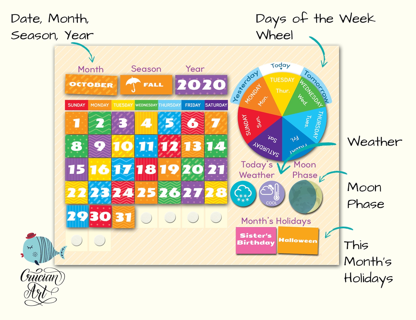 Circle Time Perpetual Calendar. Printable Circle Time Kindergarten, Pre ...