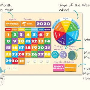 Circle Time Perpetual Calendar. Printable Circle Time Kindergarten, Pre ...