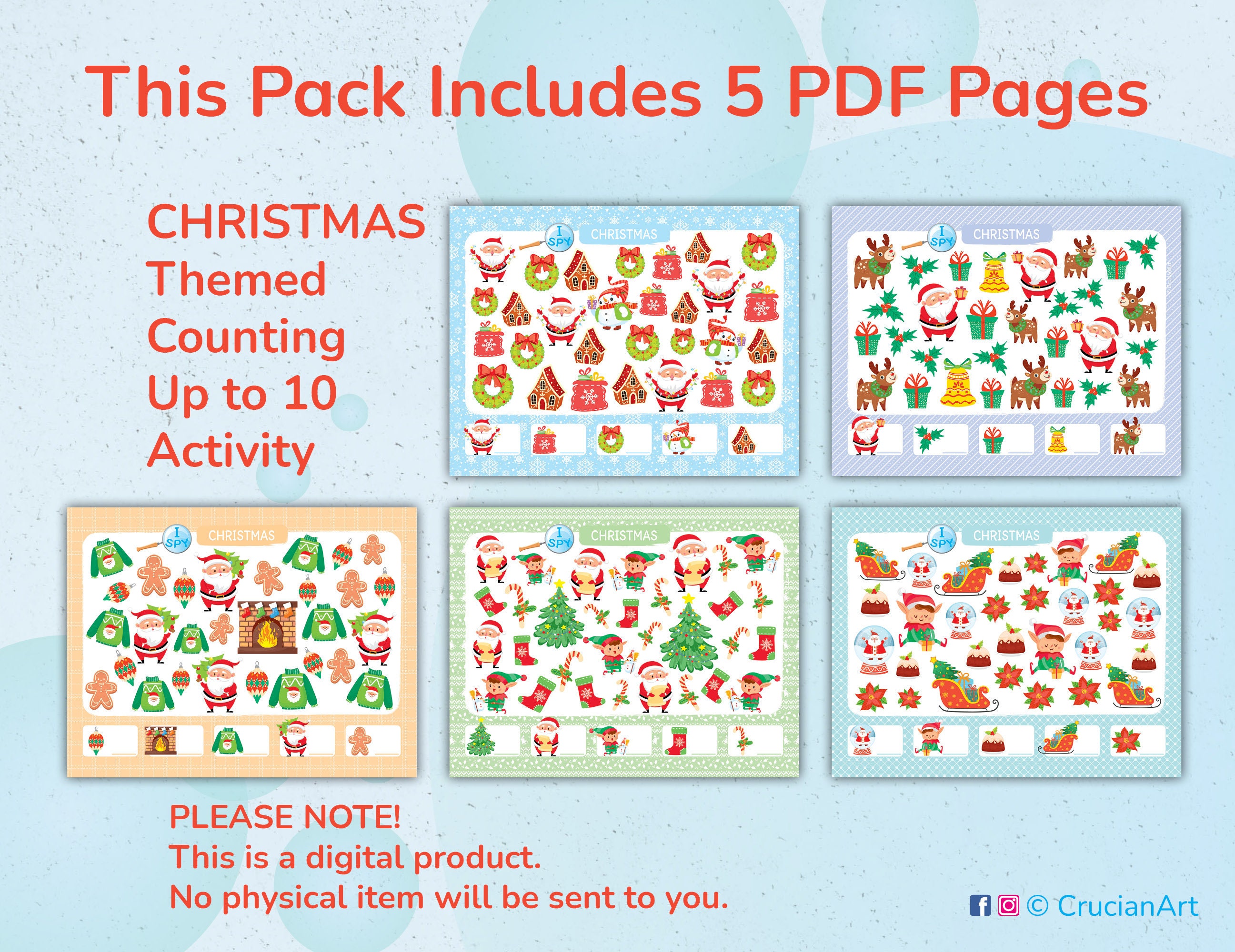Christmas I Spy Activity. Winter Printable Count to 10 - Etsy
