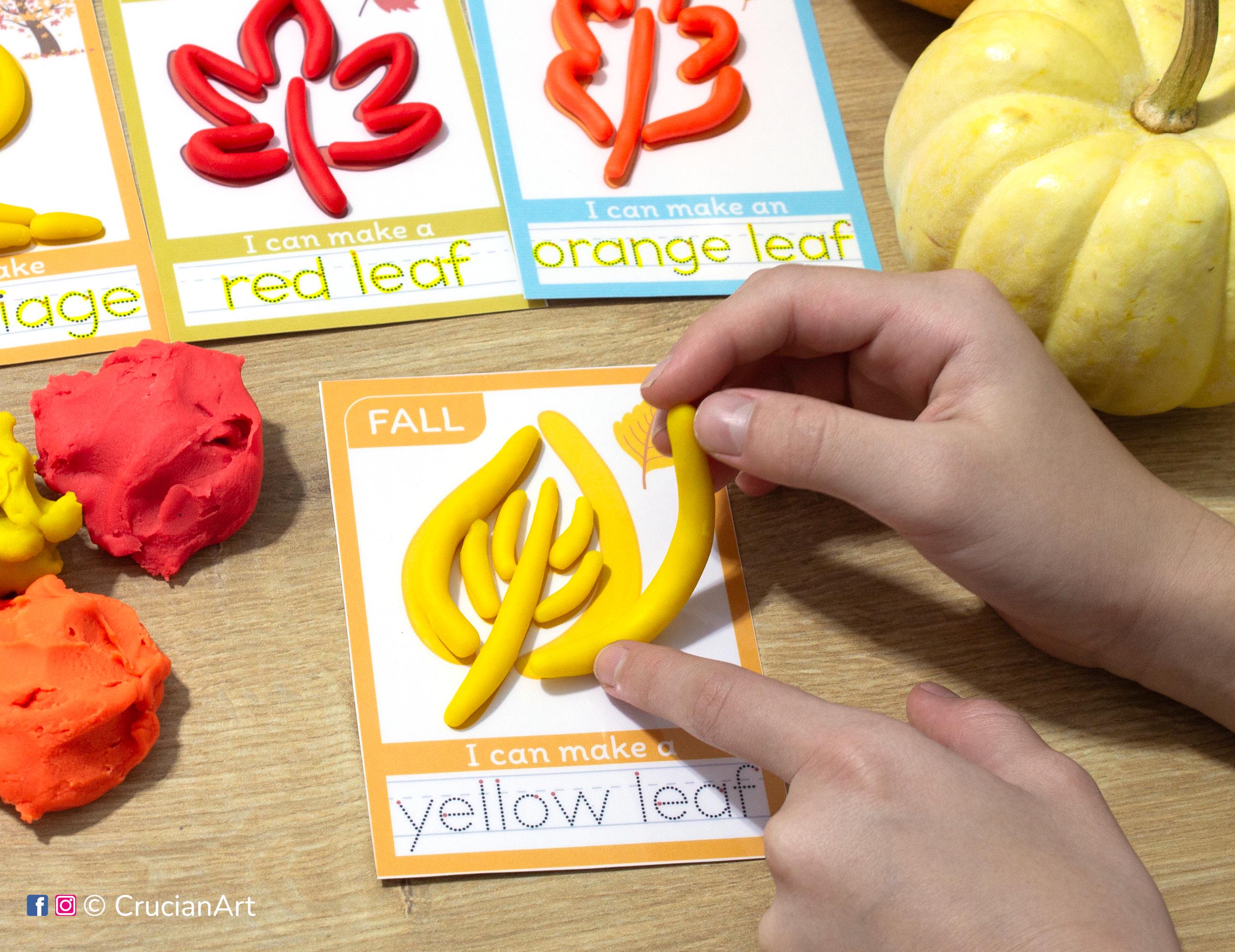 Fall Season Playdough Mats: Autumn Printable Play Dough Mat. Toddler ...