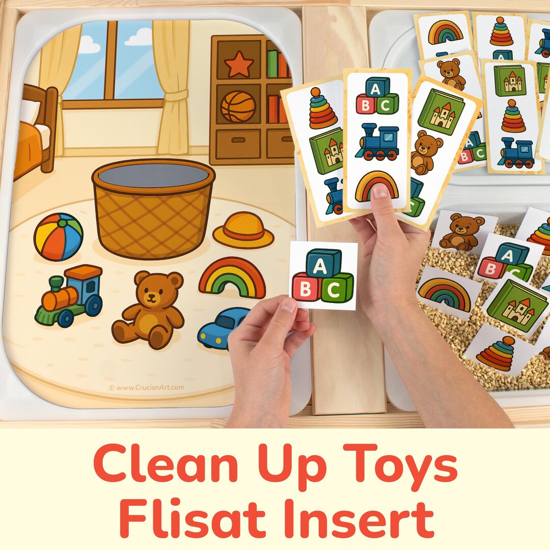 Clean up Toys Flisat Insert: Matching Activity for Sensory Table ...