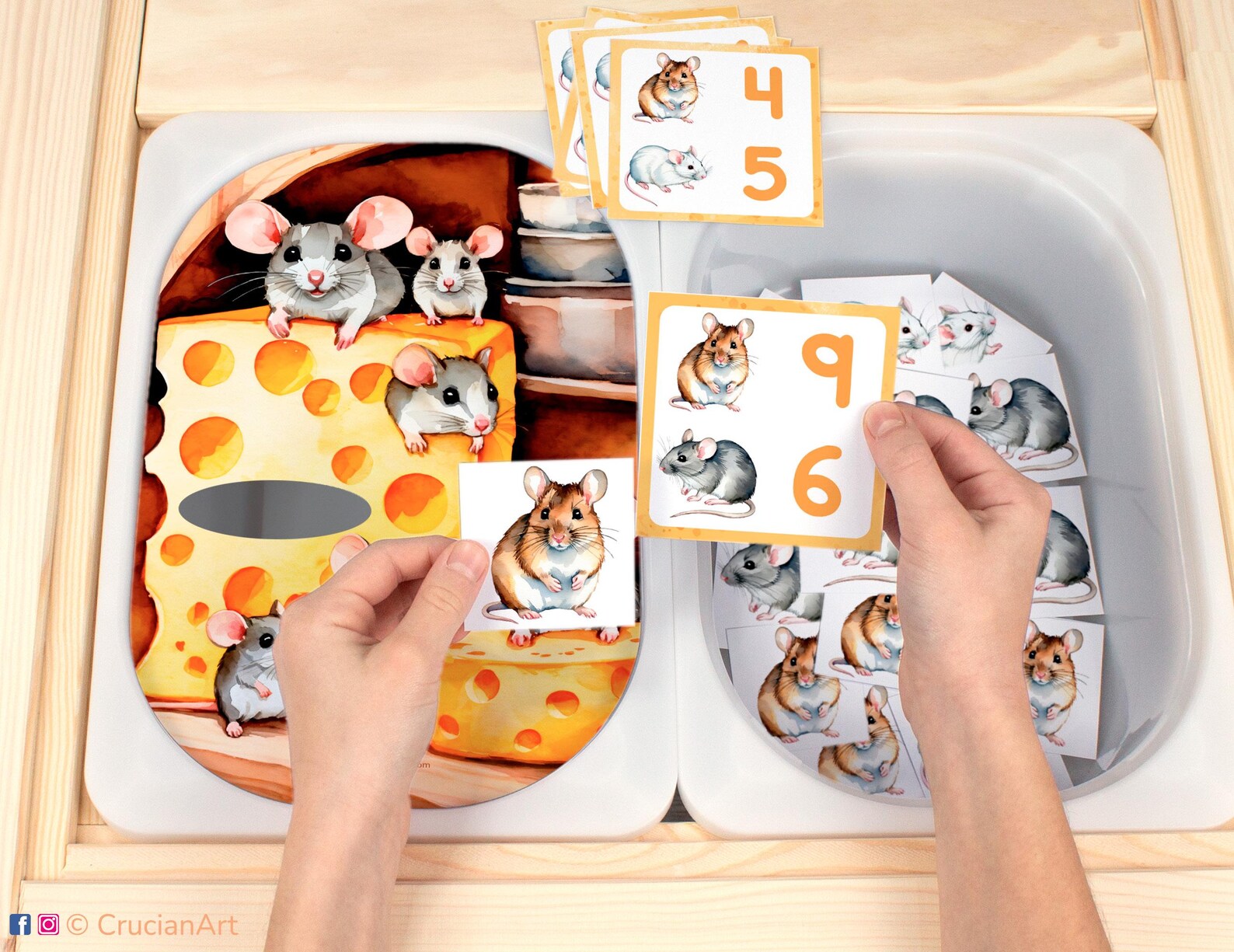 Mouse Flisat Insert: Sort and Count up to 12 Printable Activity for ...