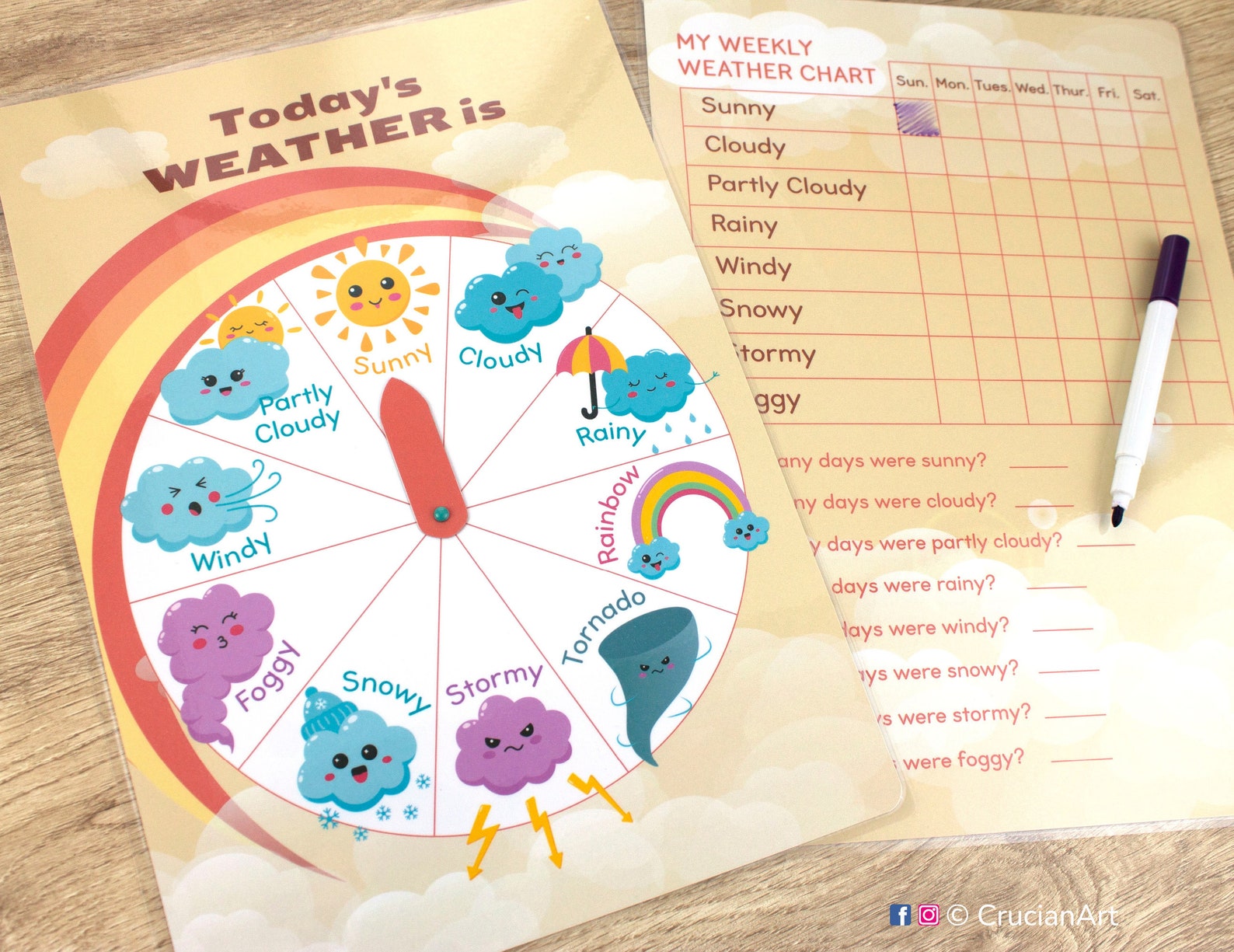Weather Wheel Printable Toddler and Preschool Activity. Montessori ...