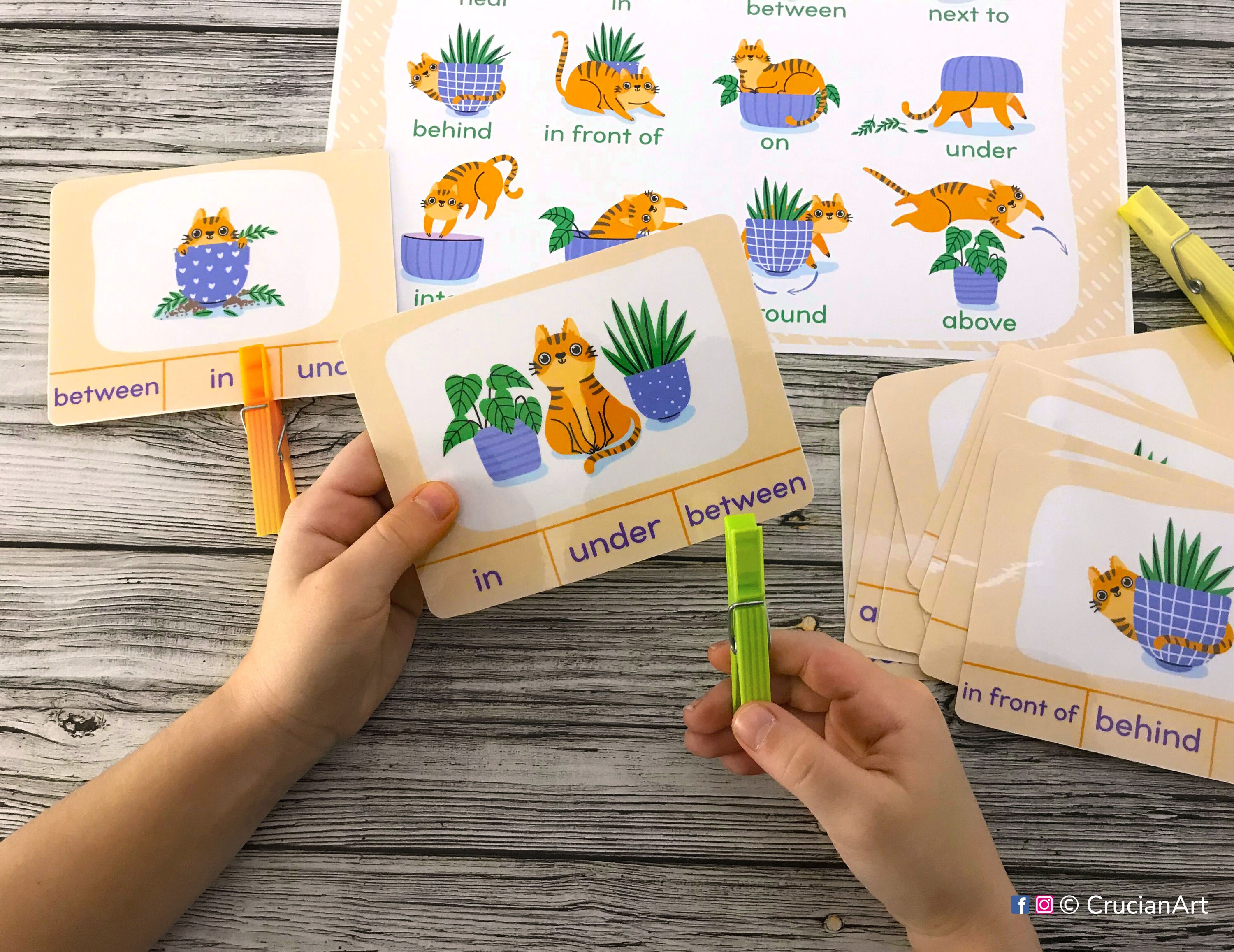 Positional Words Printable Cards. Prepositions Learning - Etsy