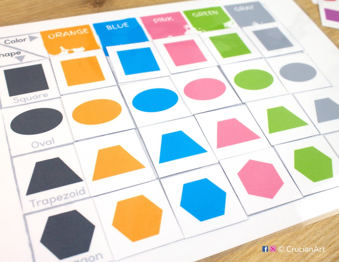 Shape & Color Sorting Printable Activity. Toddler Busy Book and ...