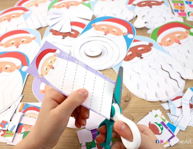 Santas Beard Cutting Activity. Christmas Scissor Skills - Etsy