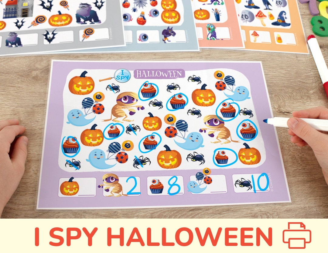 I Spy Halloween Counting Activity. Fall I Spy Activity Sheet. - Etsy