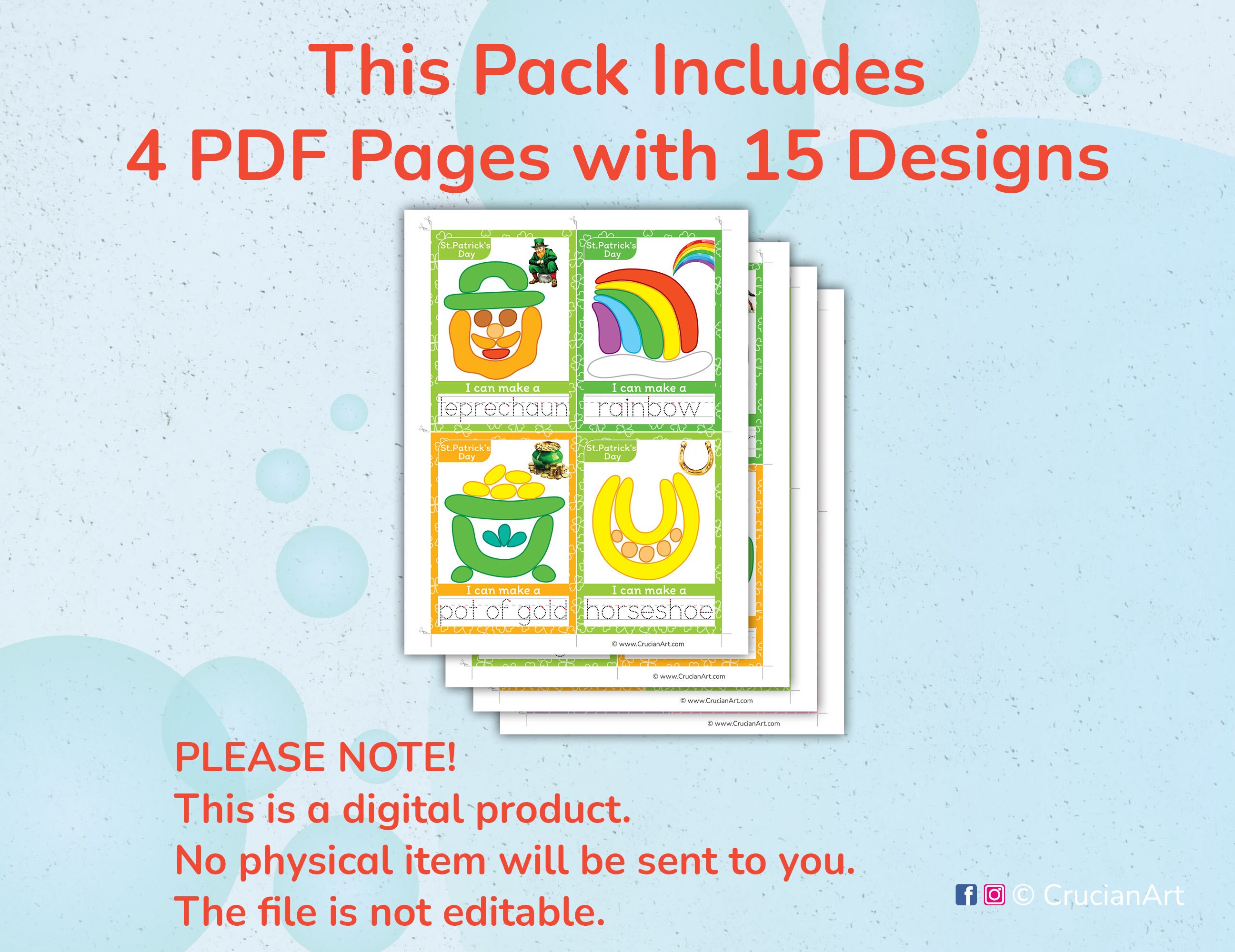 Saint Patrick Day Playdough Mats. Printable Play Dough Activity ...