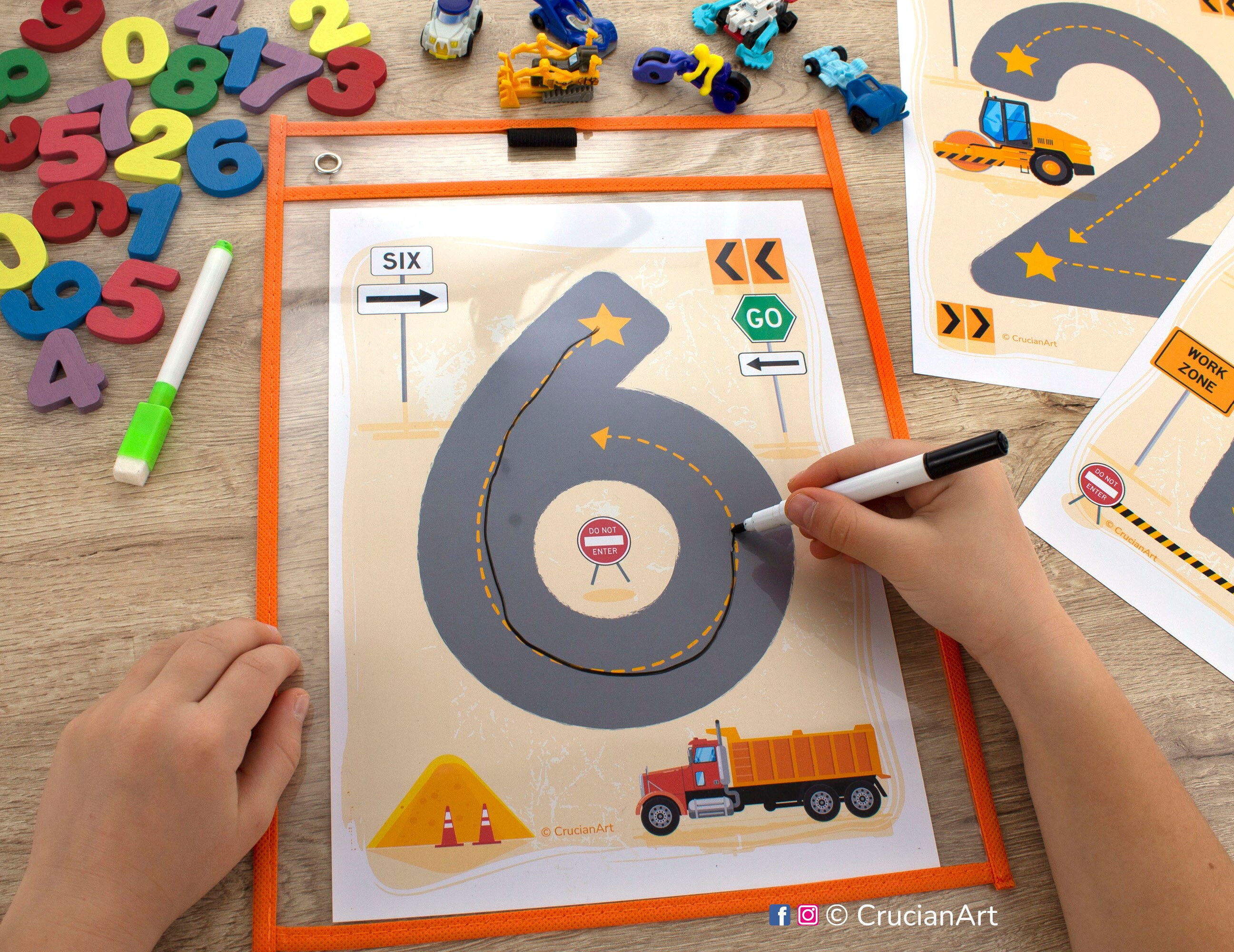 Numbers Printable Road Mat for Boys. Construction Truck - Etsy