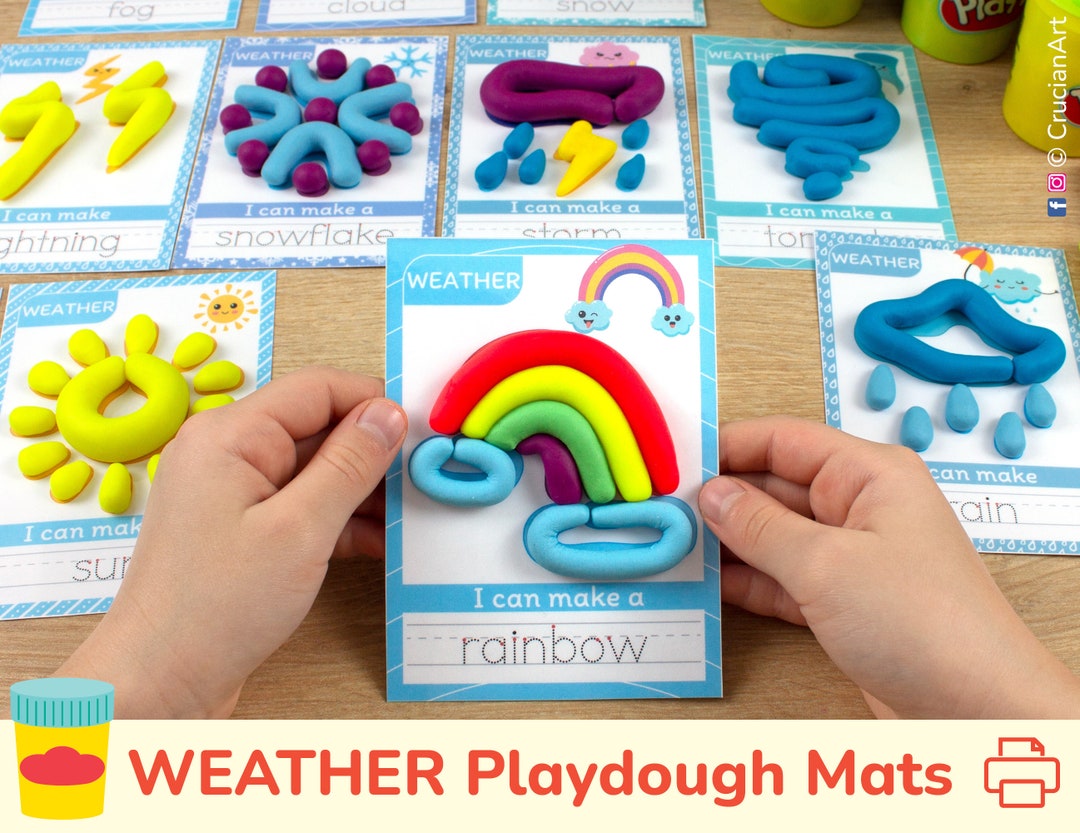 Weather Play Dough Mats. Printable Playdough Activity. Toddler ...