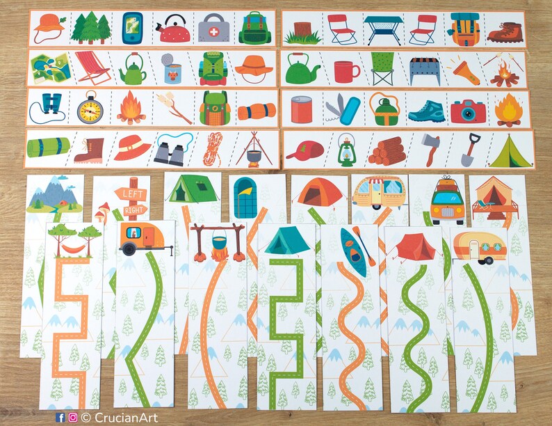 Camping Theme Scissor Strips. Summer Scissor Skills Activity. Cutting ...