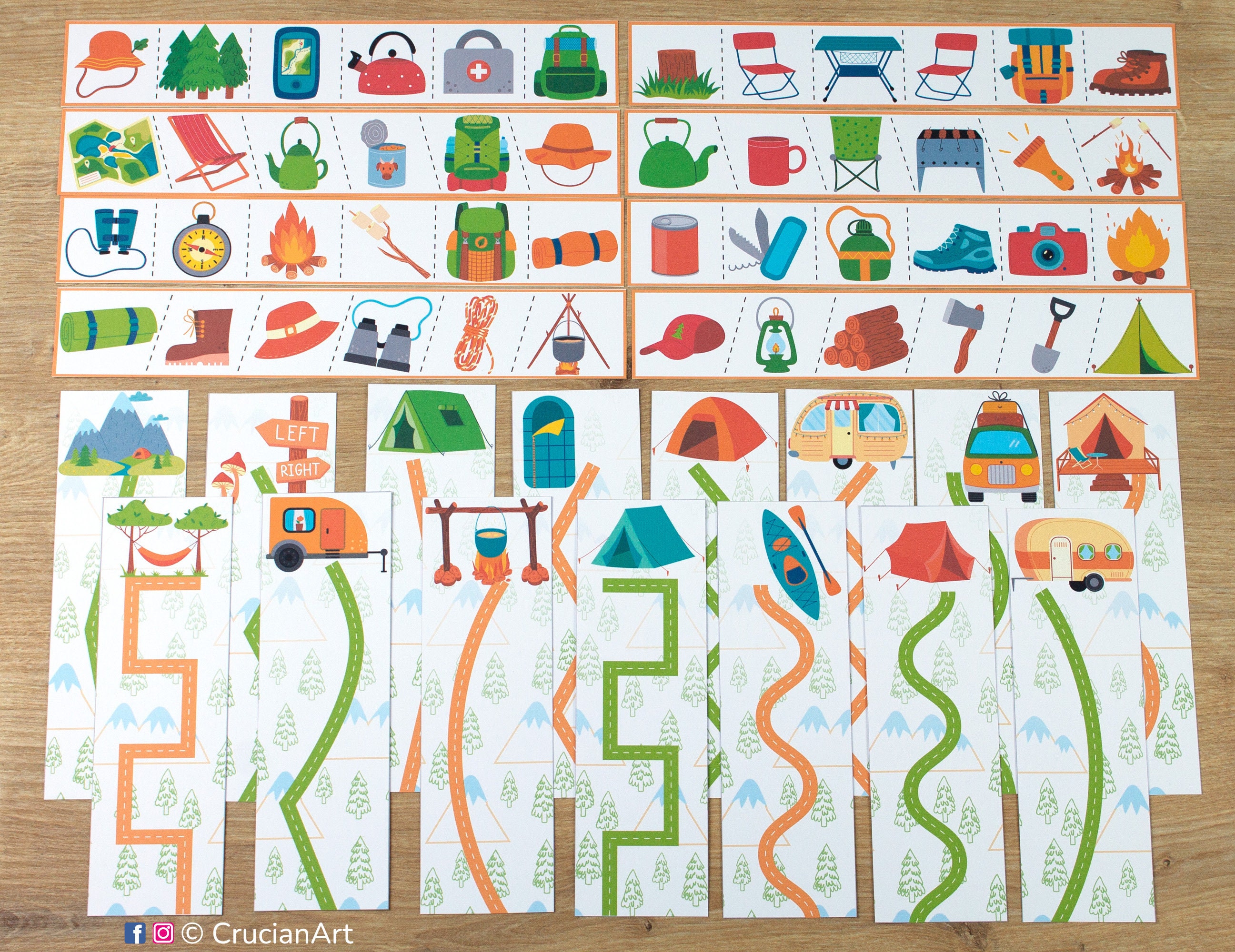 Camping Theme Scissor Strips. Summer Scissor Skills Activity. Cutting ...