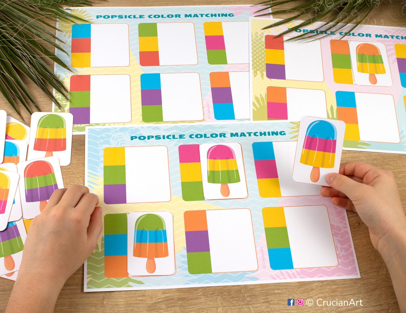 ICE CREAM Color Matching Printable Activity. Popsicle Colors Learning ...