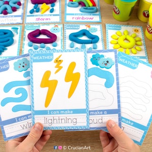 Weather Play Dough Mats. Printable Playdough Activity. Toddler ...
