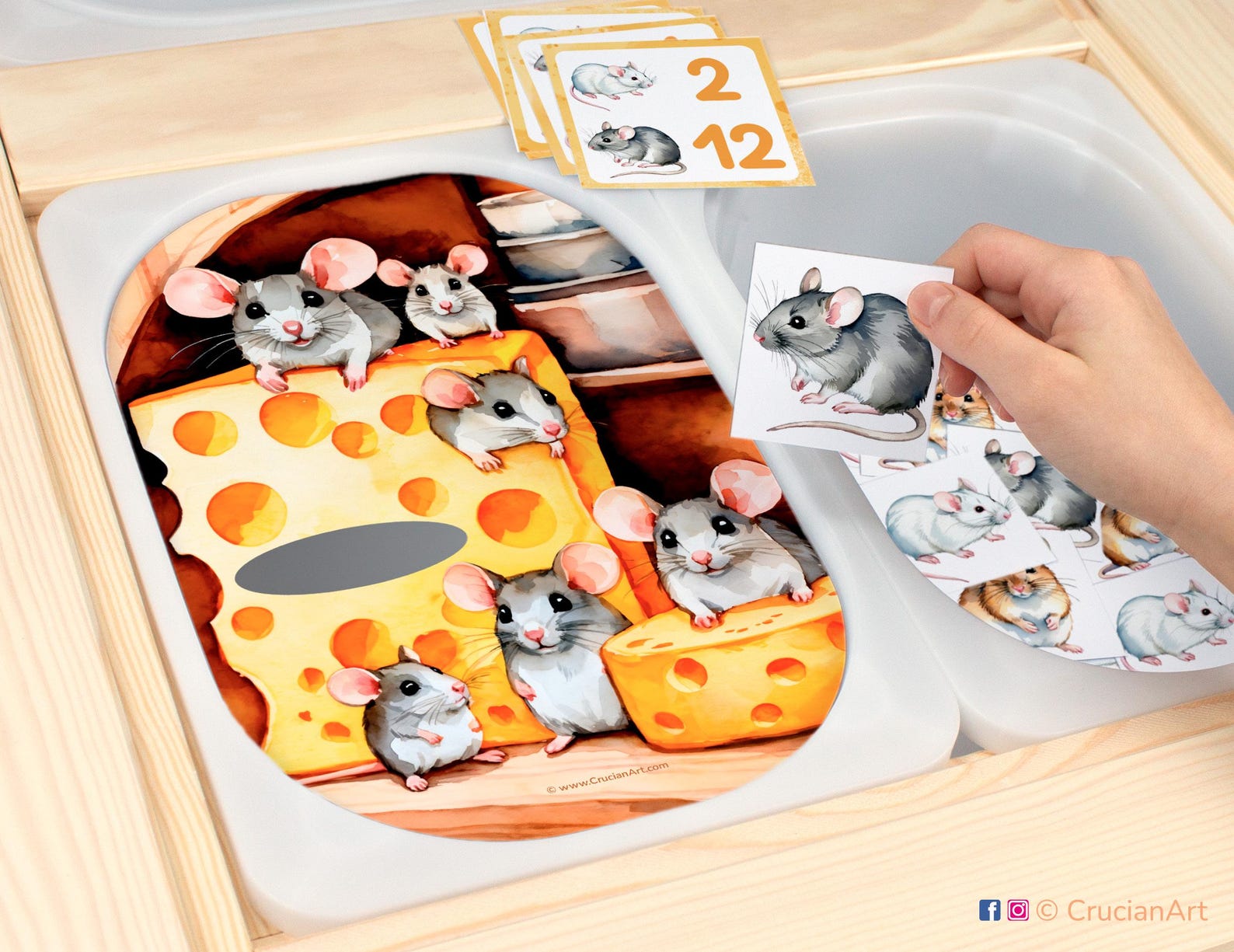 Mouse Flisat Insert: Sort and Count up to 12 Printable Activity for ...