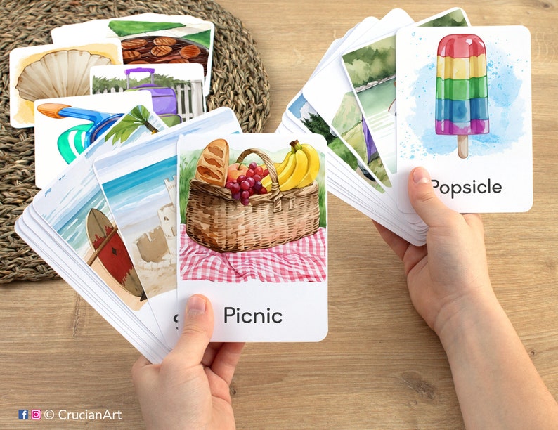 Summer Words 3-part Cards. Printable Learning Flashcards Activity ...