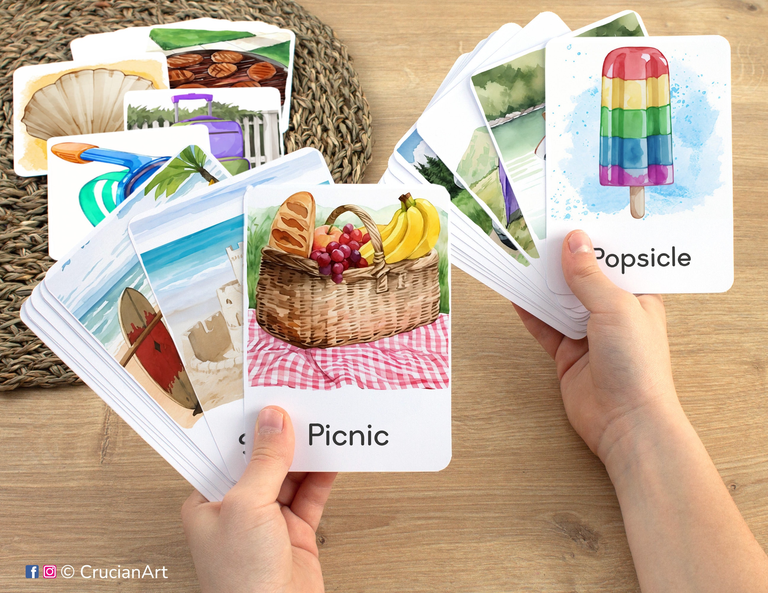 Summer Words 3-part Cards. Printable Learning Flashcards Activity ...