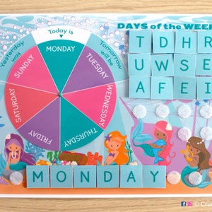 MERMAID Days of the Week Printable Activity. Circle Time Learning ...