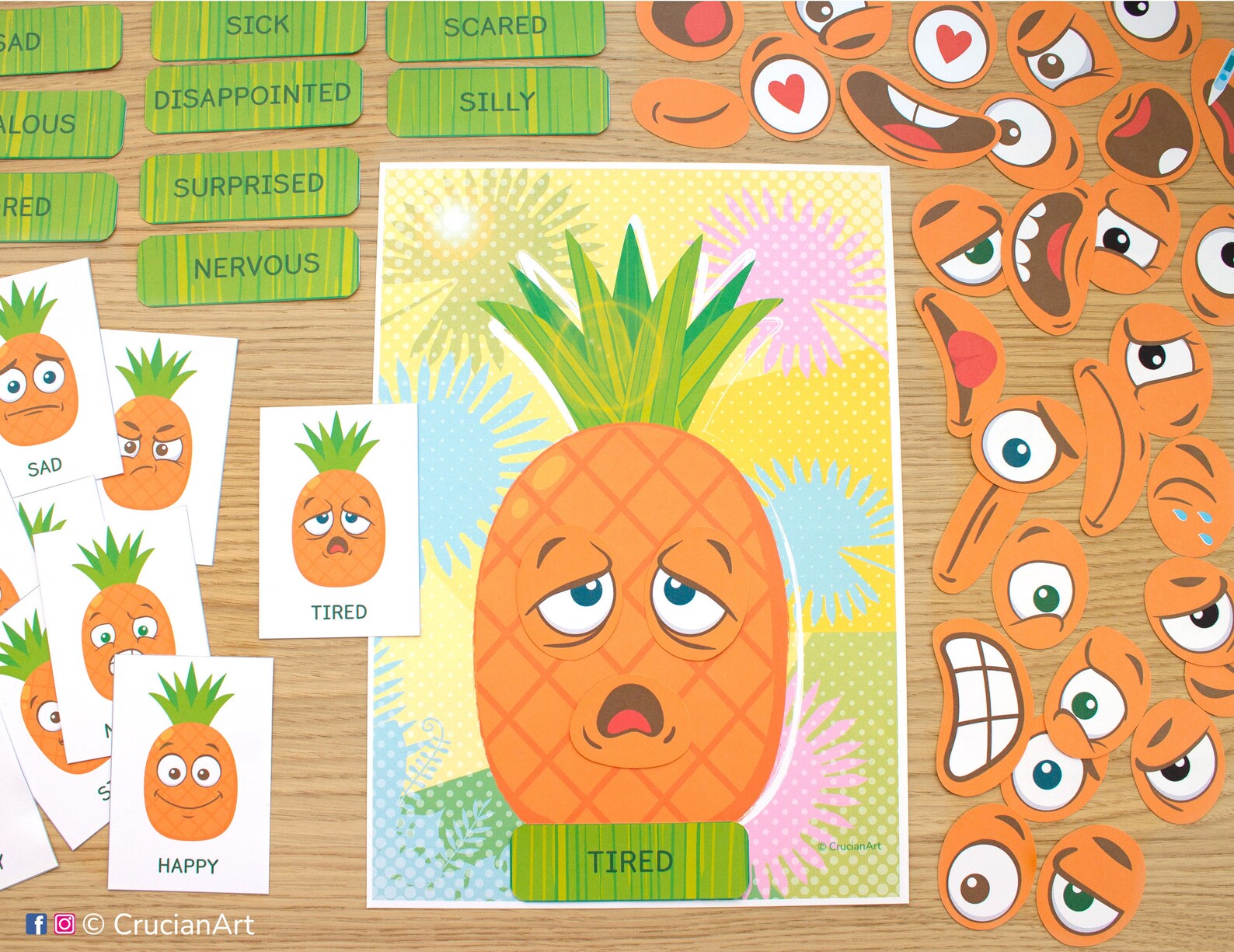 Emotions and Feelings Printable Activity. Pineapple Toddler - Etsy