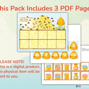 Honeybee Ten Frames Counting. Honey Bee Numbers 1-10 Printable ...