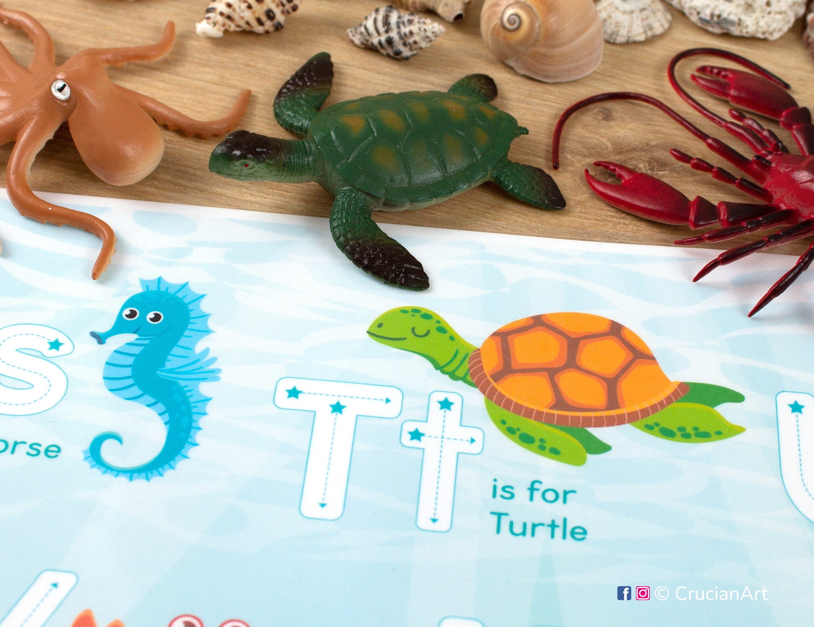 Ocean Alphabet Tracing Activity. Printable Uppercase and Lowercase Sea ...