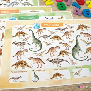 Dinosaur I Spy Counting Activity. Dino Homeschool, Preschool, Pre-k ...