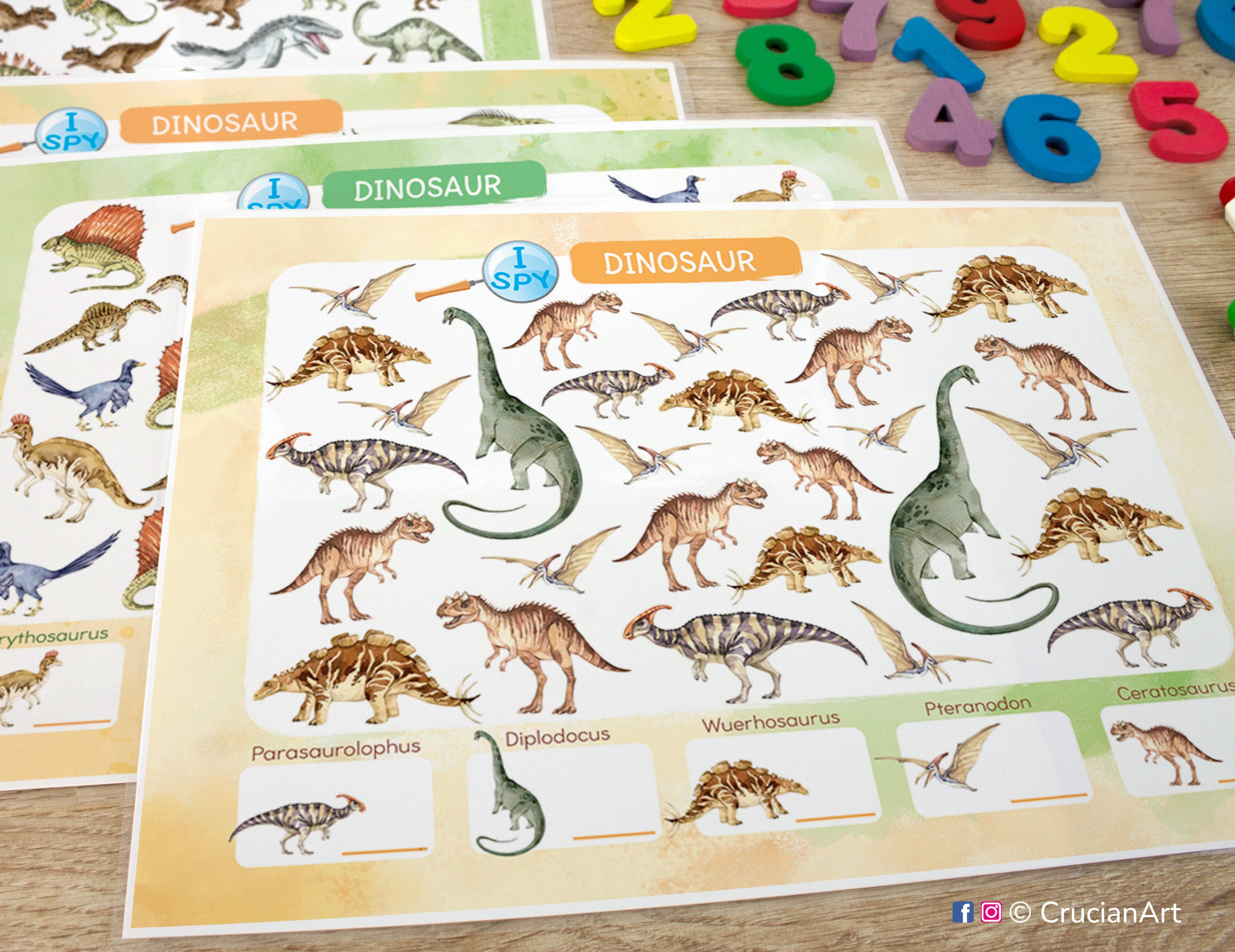 Dinosaur I Spy Counting Activity. Dino Homeschool, Preschool, Pre-k ...