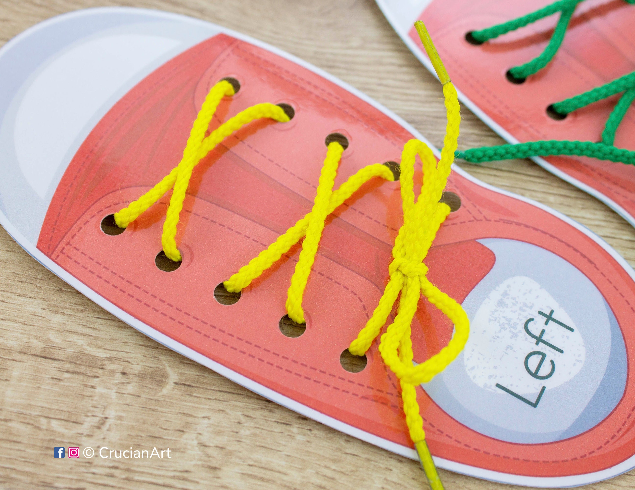Shoe Lacing Cards. Printable I Can Tie My Shoes Tying Toy. - Etsy