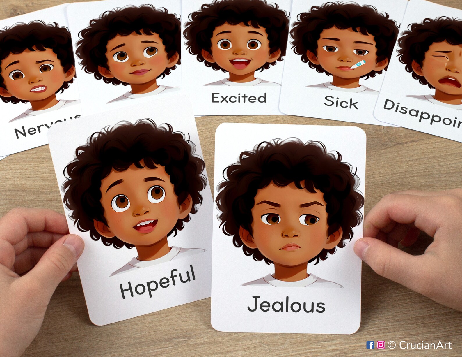 Emotion Flash Cards. Printable Flashcards for Boy: Explore Feelings ...