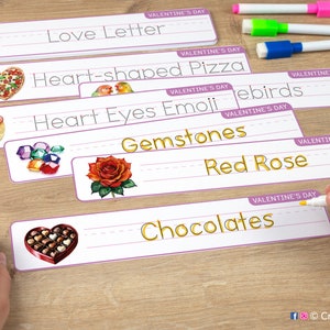Valentine's Day Handwriting Worksheets: Vocabulary Activity Printable ...