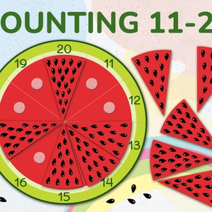 Watermelon Counting Learning Binder Activity Homeschool | Etsy