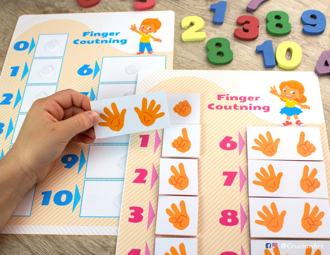 Finger Counting Printable Activity. Number Match Toddler and | Etsy