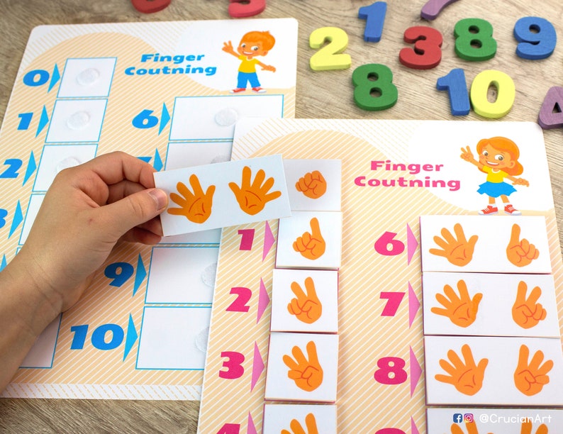Finger Counting Printable Activity. Number Match Toddler and | Etsy