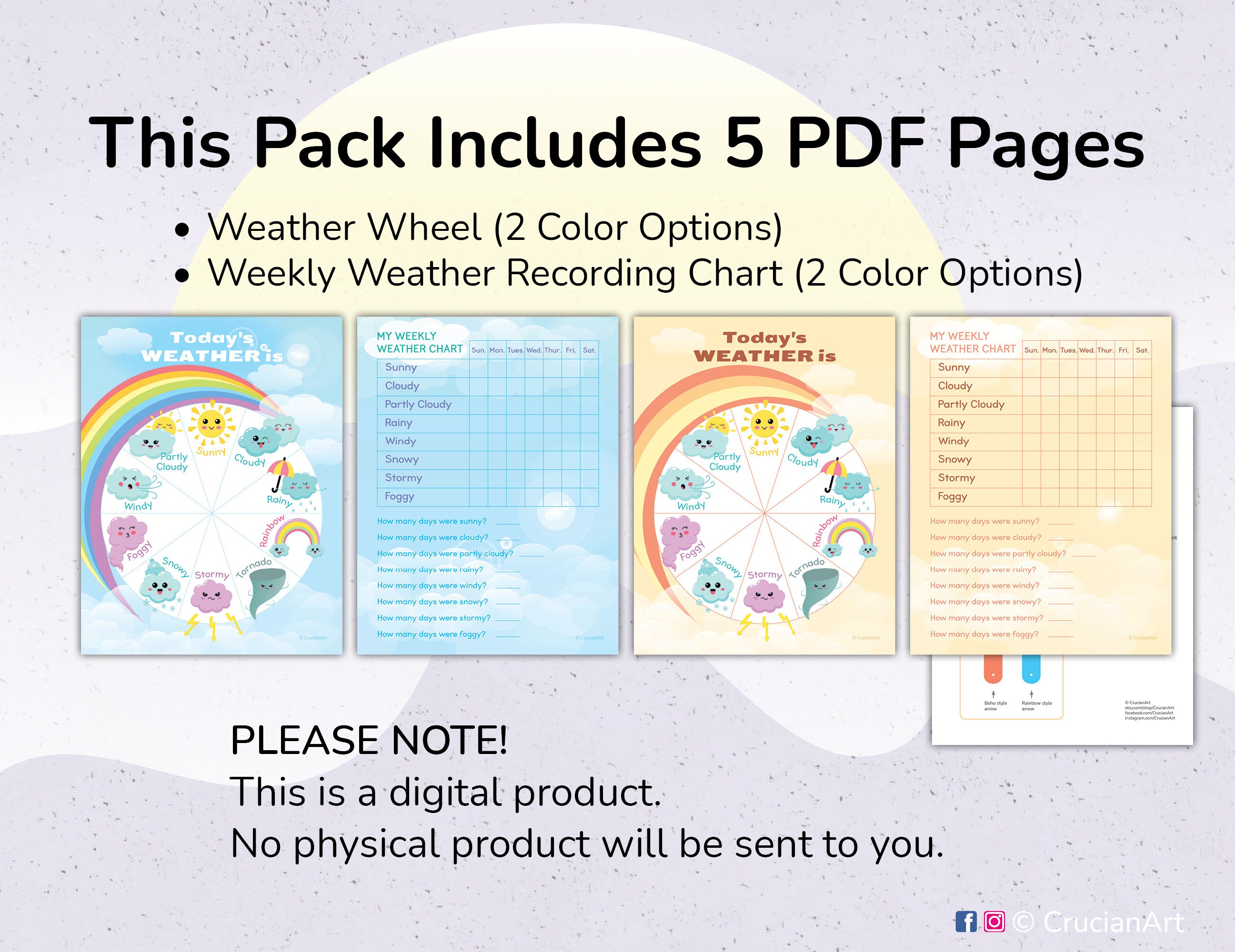 Weather Wheel Printable Toddler and Preschool Activity. | Etsy