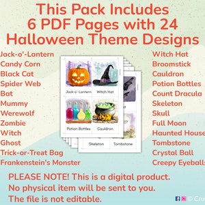 Halloween Flashcards: Halloween Printable Wall Art, Classroom ...