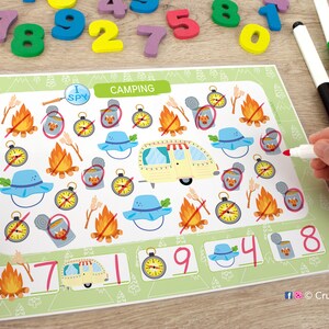 Camping I Spy Counting Activity. Preschool Learning Worksheets ...