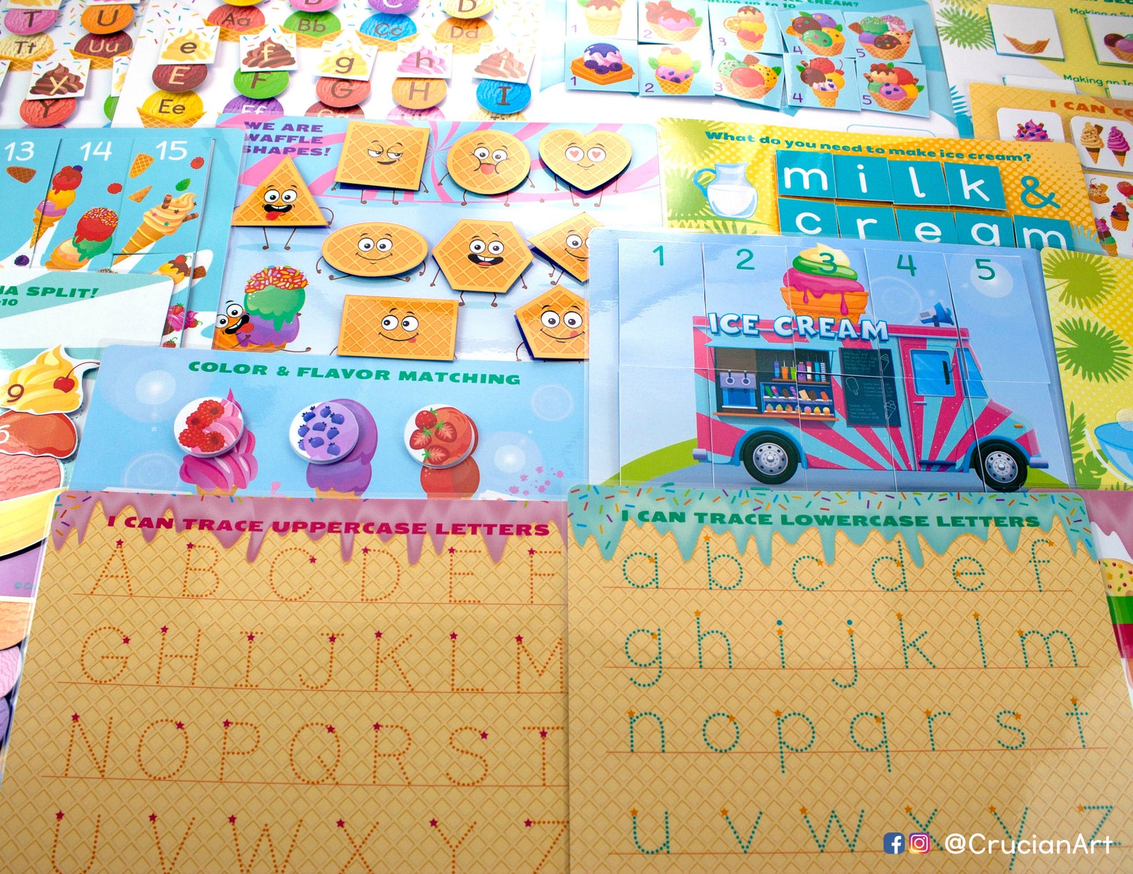 ICE CREAM Printable Busy Book. Preschool & Toddler Learning Activities ...