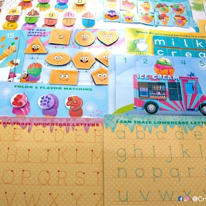 ICE CREAM Printable Busy Book. Preschool & Toddler Learning Activities ...