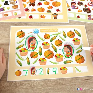 Thanksgiving Day I Spy Activity. Fall Counting Worksheets. Autumn I Spy ...