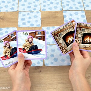 Winter Memory Game: Printable Toddler, Preschool, Kindergarten Matching ...