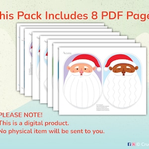 Santa’s Beard Cutting Activity. Christmas Scissor Skills Printable ...