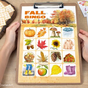 Fall Themed Bingo Game: Printable Preschool, Kindergarten, Toddler ...
