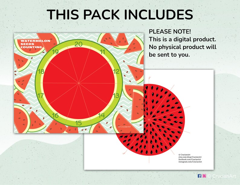 Watermelon Counting Learning Binder Activity Homeschool - Etsy