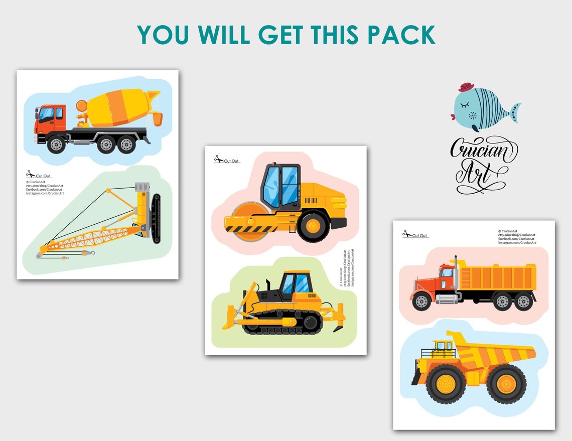 Construction Lacing Cards. Printable Fine Motor Skills Activity for ...