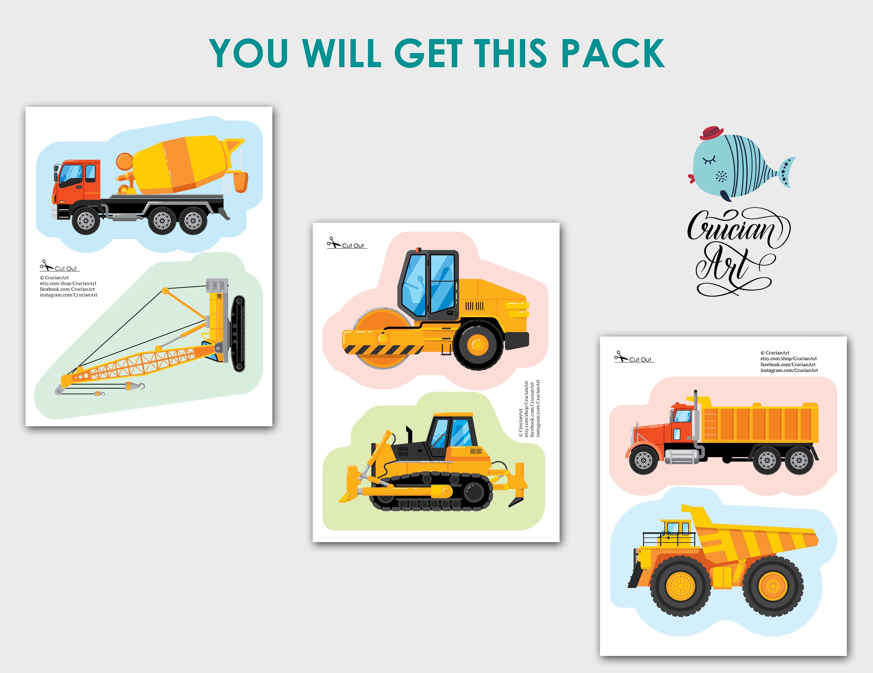 Construction Lacing Cards. Printable Fine Motor Skills Activity for ...