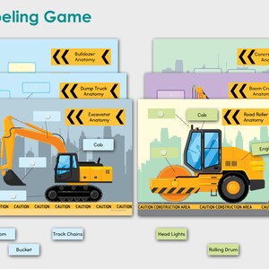 Construction Trucks Anatomy. Printable Busy Book Pages, Pre-k ...