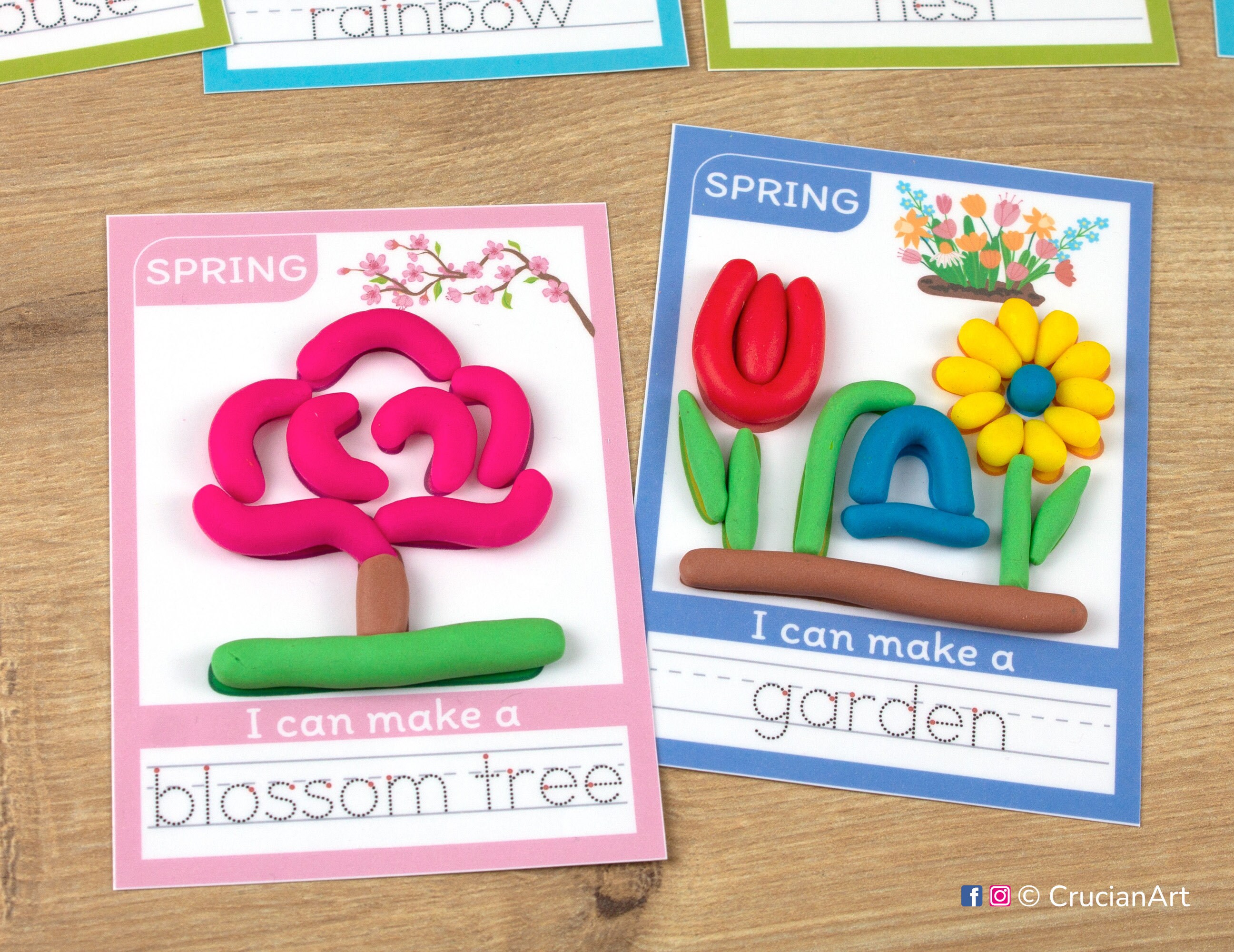 Spring Play Dough Mats. Printable Playdough Kid Activity. Toddler ...