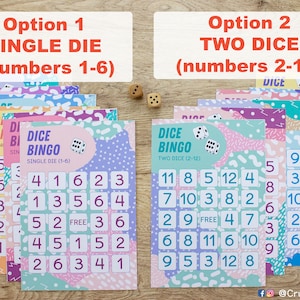 Dice Bingo Printable. Preschool Number Activity 1-12. - Etsy