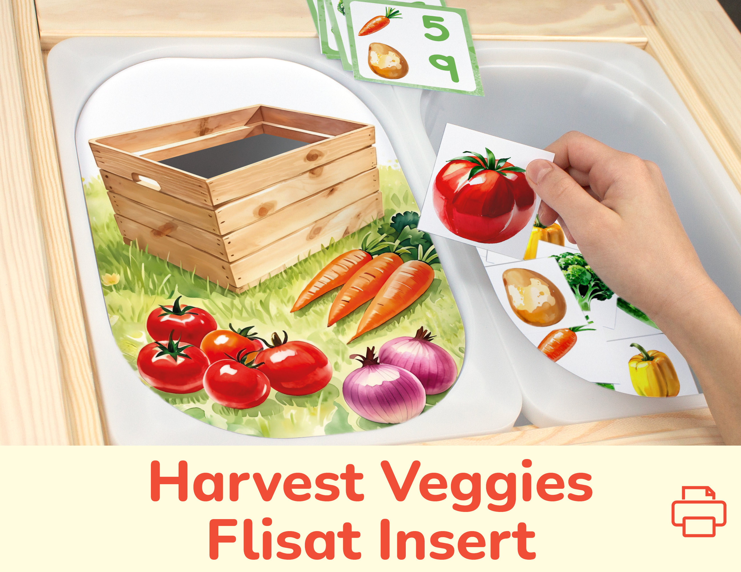 Harvest Vegetables Flisat Insert: Sort and Count Veggies Printable ...
